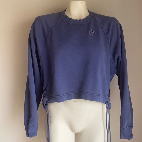 Nike | Sweaters | Nike Womens Sweater Crop Medium Dusty Blue | Poshmark